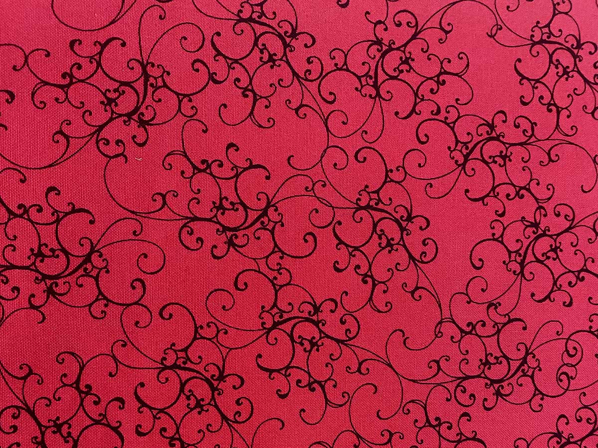 Quilting Cotton Print Fabric - Elegant Scroll Red